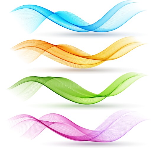 Set color abstract wave design element Royalty Free Vector