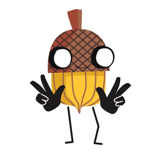 Cute cartoon acorn characters Royalty Free Vector Image