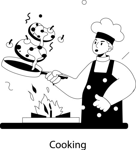 Chef cooking Royalty Free Vector Image - VectorStock