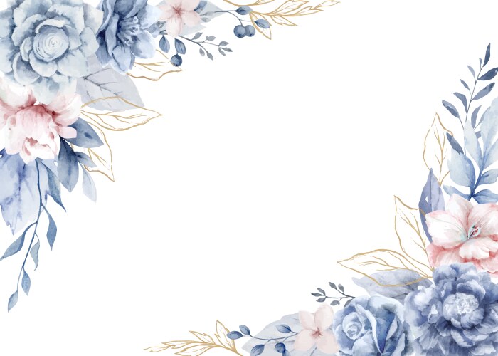Blue Flower Border Clipart