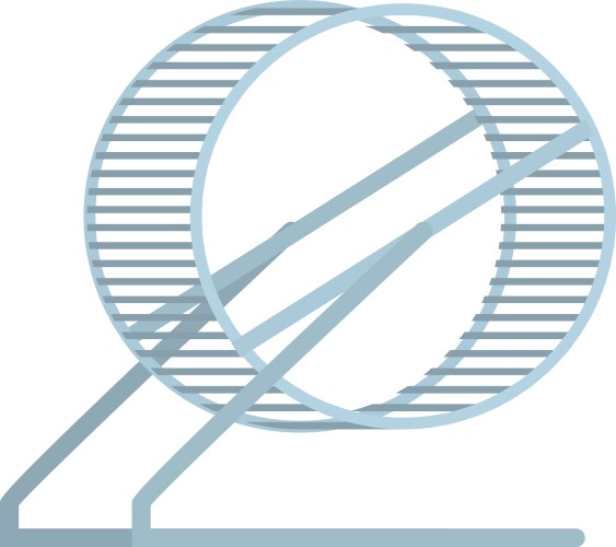 Hamster wheel standing on support frame Royalty Free Vector