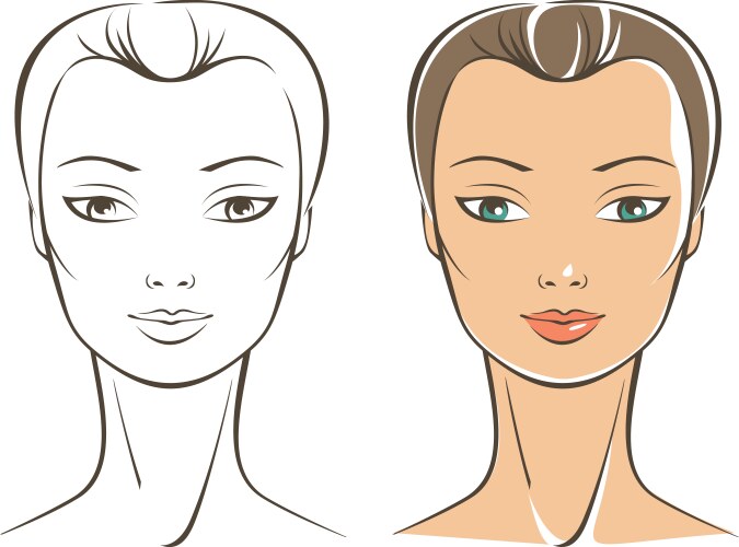 Pure female face Royalty Free Vector Image - VectorStock