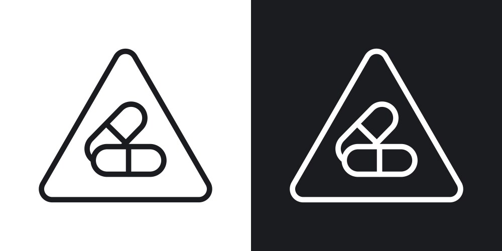 Side effects sign icon set information Royalty Free Vector