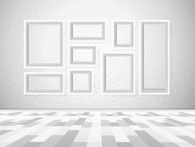 Room interior with white classic wall panel Vector Image