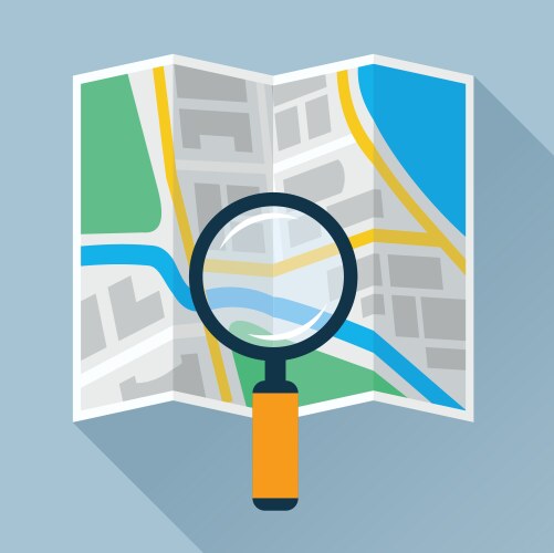 Folding paper map flat icon Royalty Free Vector Image