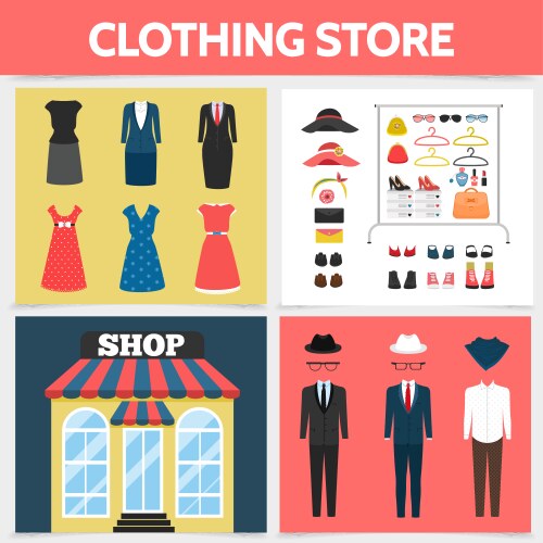 Fashion store exterior beauty shop boutique Vector Image