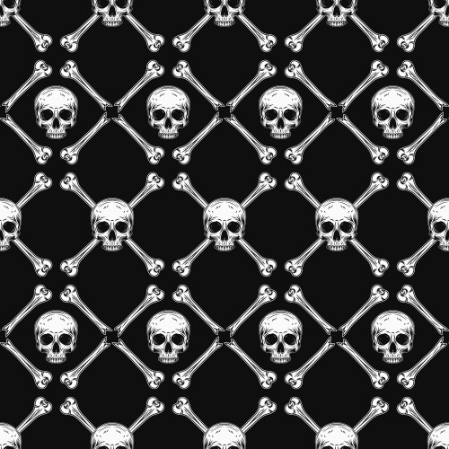 Geometric halloween pattern with bones skull Vector Image