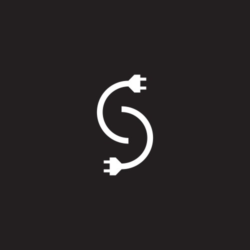 Letter s number 2 curve line geometric symbol Vector Image
