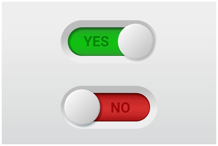 Toggle switch interface buttons gray elements Vector Image