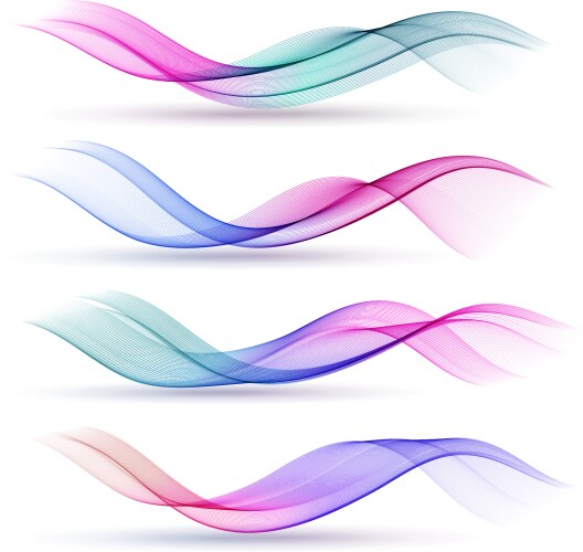 Set color abstract wave design element Royalty Free Vector