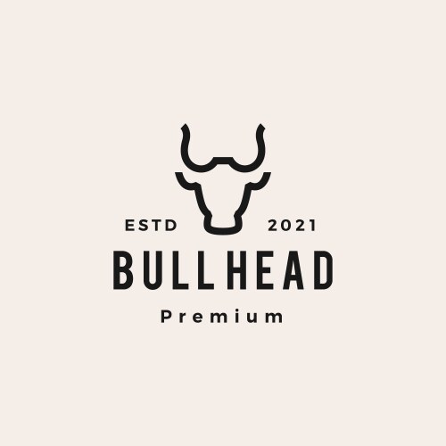 Simple bull logo design Royalty Free Vector Image