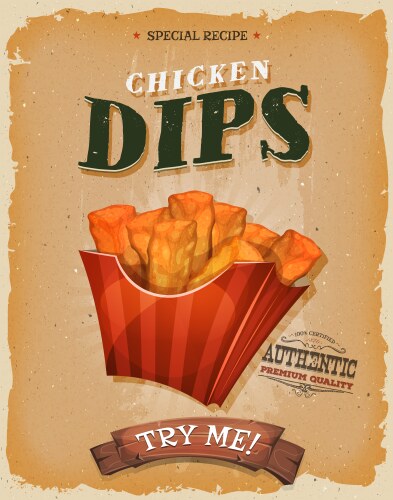 Poster crispy chicken Royalty Free Vector Image