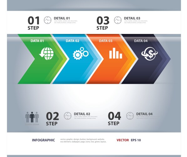 Business step paper lines and numbers Royalty Free Vector