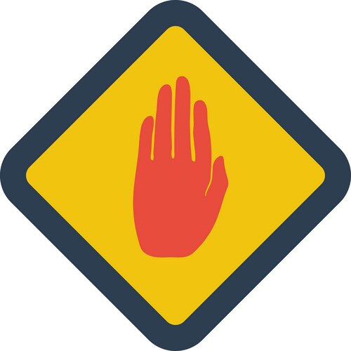 Red reflective warning octagon sign Royalty Free Vector