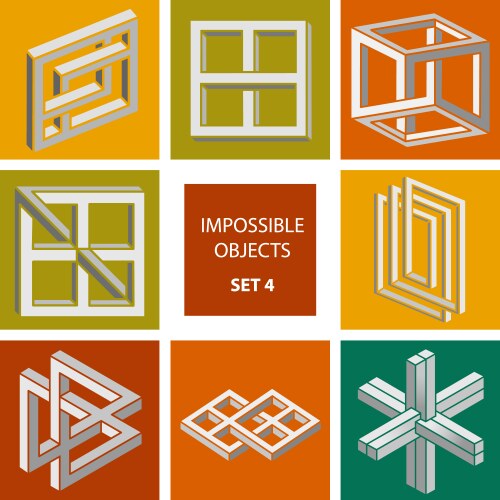 Impossible cube Royalty Free Vector Image - VectorStock