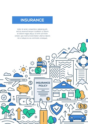 Home insurance portrait template design Royalty Free Vector