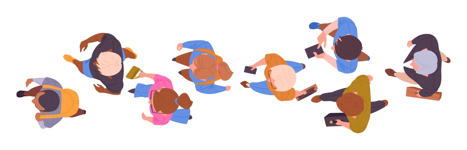 People Walking Top View Vector Images (over 540)