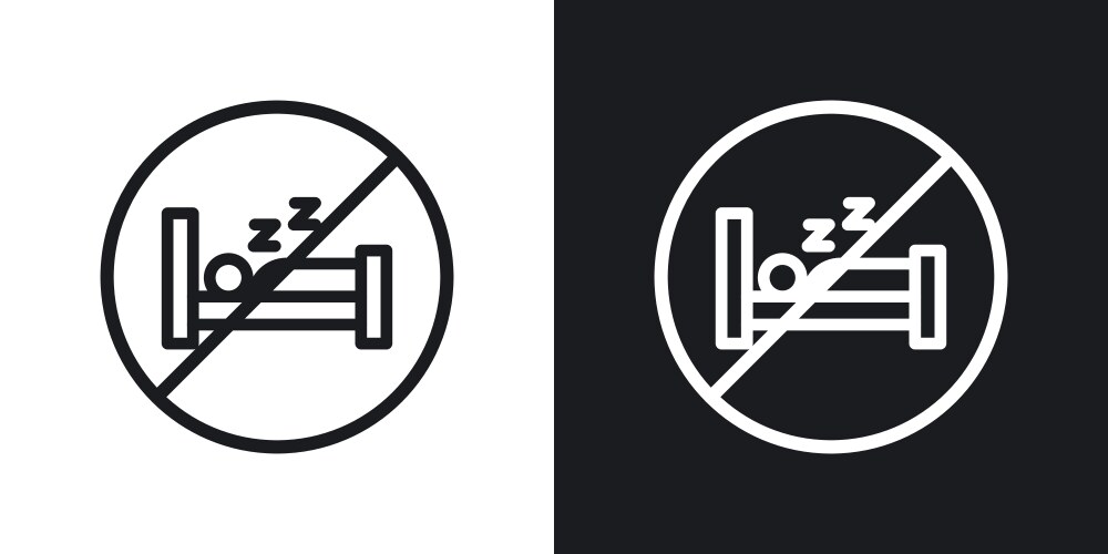 Sleepover ban sign icon set rest warning Vector Image