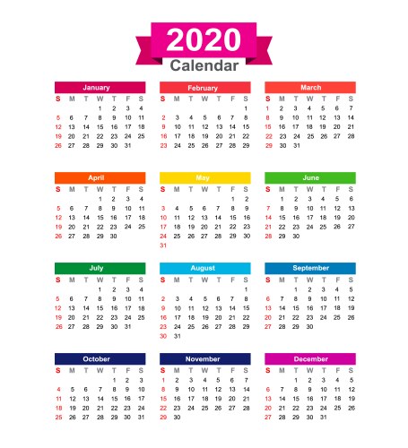 2021 calendar template year planner Royalty Free Vector