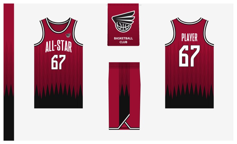Basketball uniform mockup template design Vector Image