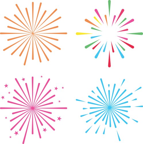 Fireworks design on white background Royalty Free Vector