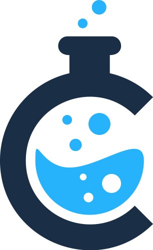 Rocket science lab logo icon design Royalty Free Vector