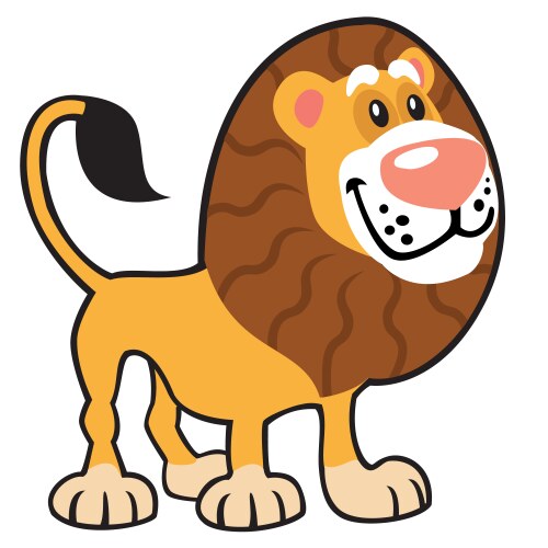 Cartoon lion flashcard for children Royalty Free Vector