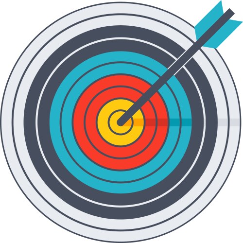 Aim arrow icon cartoon style Royalty Free Vector Image