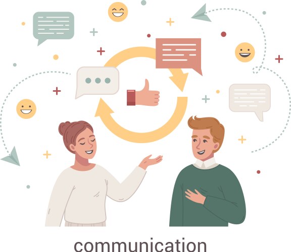Communication flat cartoon compositions Royalty Free Vector