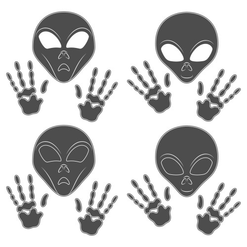 Alien ballerina character engraving Royalty Free Vector