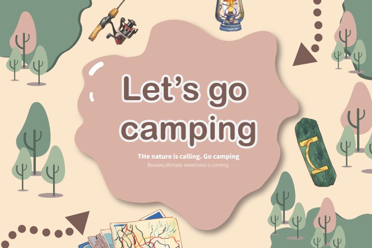 Border design with kids and camping gears Vector Image