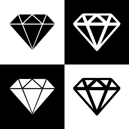 Diamond black and white Vector Images & Graphics for Commercial Use ...