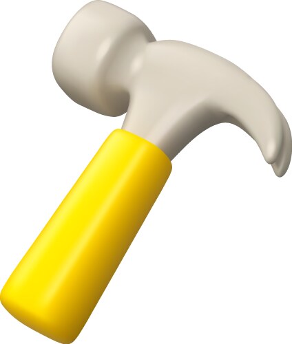 Hammer cartoon icon isolated Royalty Free Vector Image