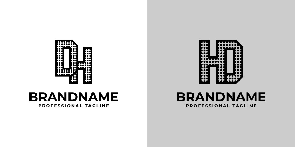 Elegant letters dh and hd monogram logo suitable Vector Image