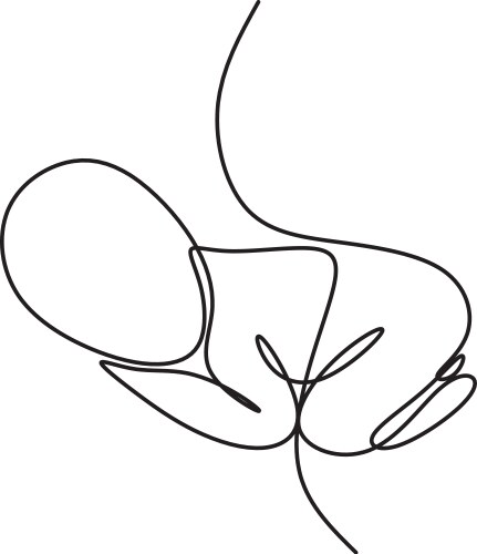 One line drawing a bacute sleeping baby Royalty Free Vector