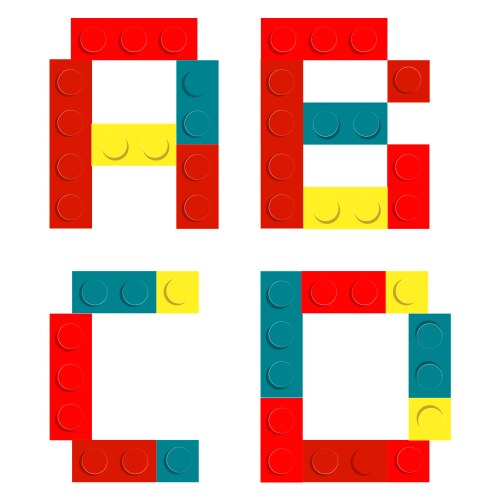 Colorful blocks toy building tower castle house Vector Image