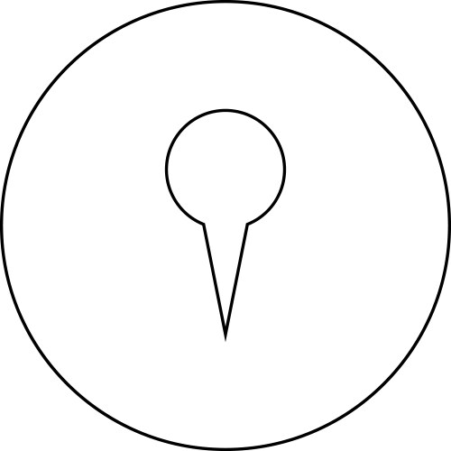 Sign location icon black color in circle Vector Image