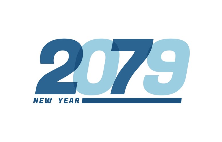 2079 New Year Number Logo – Royalty-Free Vector | VectorStock