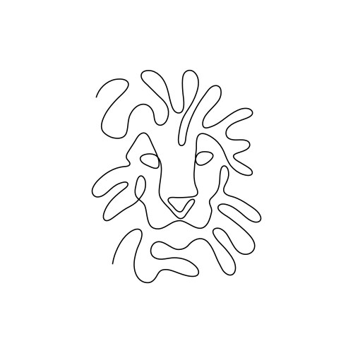 One line rabbit head design silhouette Royalty Free Vector