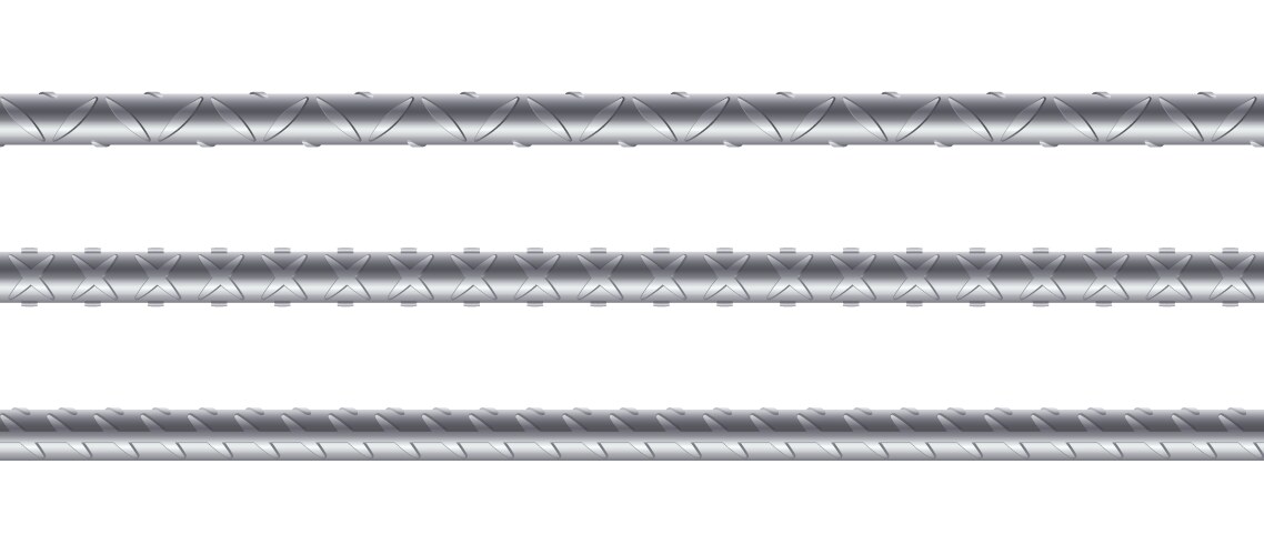 Seamless steel rebars reinforcements set Vector Image