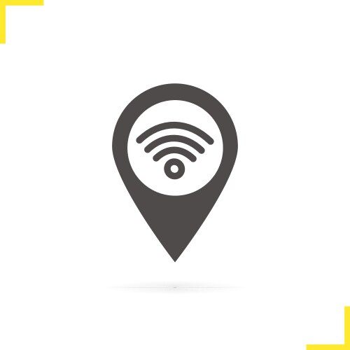 Car wifi hotspot showing location icon in simple Vector Image