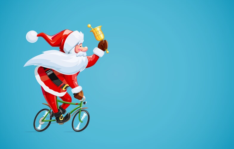 Santa claus with bell Royalty Free Vector Image