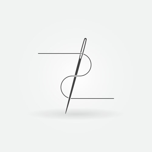 Sewing needle icon thread sew Royalty Free Vector Image