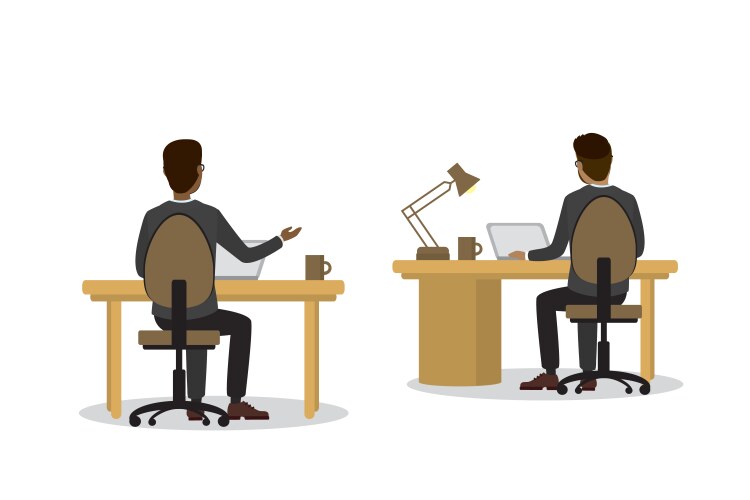 Person at Desk Back View Vector Images (over 330)