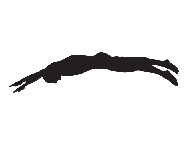 Swimmer backstroke color silhouette Royalty Free Vector