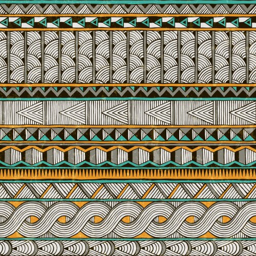 Hand drawn tribal monochrome pattern primitive Vector Image