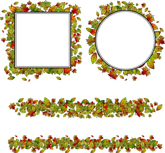 Autumn bright leaf border Royalty Free Vector Image