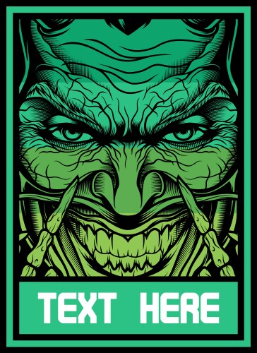 Demon logo angry face round symbol small horns Vector Image