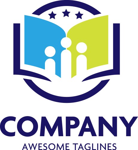 Student education pencil colored logo Royalty Free Vector