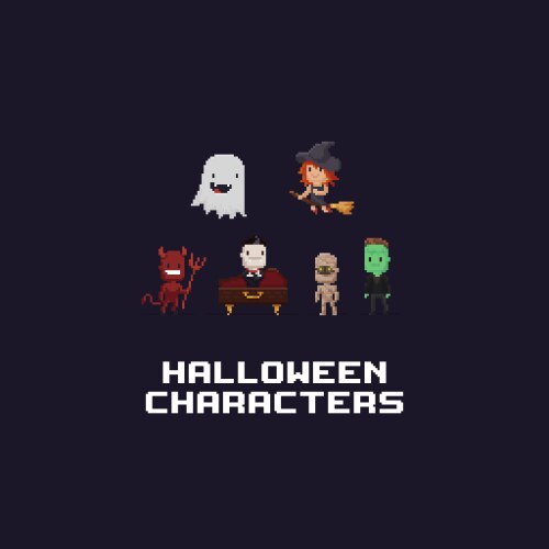 Pixel Art Halloween Vector Images (over 840)